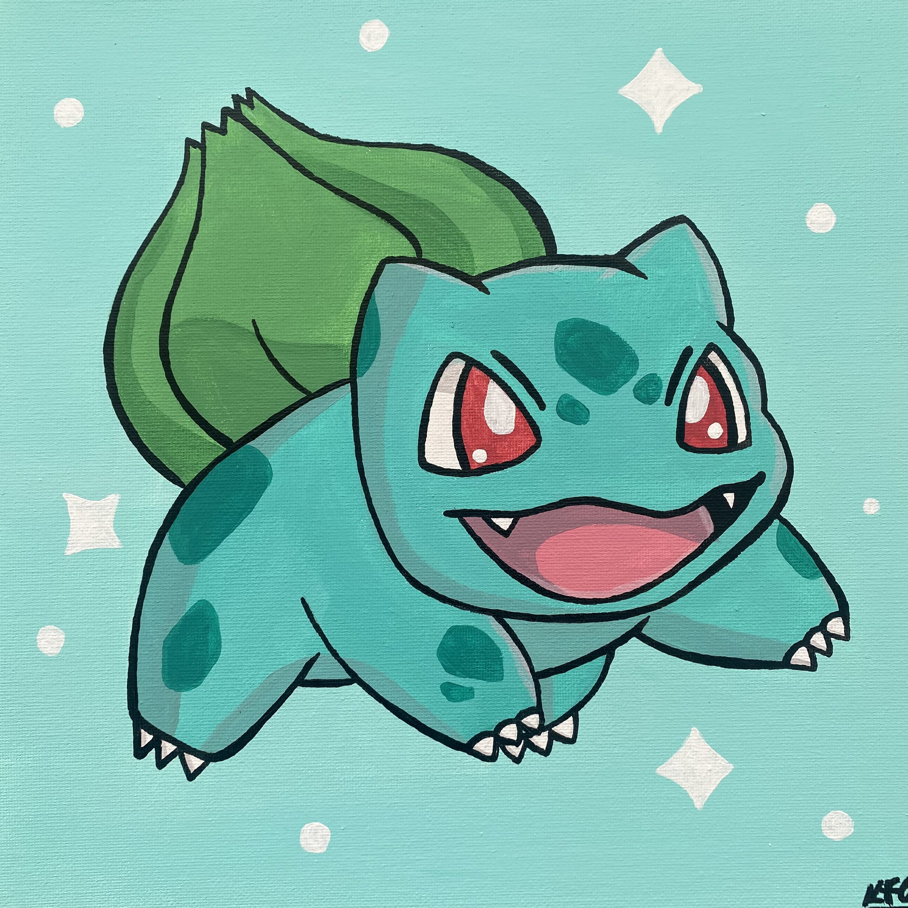 Pokemon bulbasaur Acrylic Painting on Flat 30x30cm Canvas - Etsy