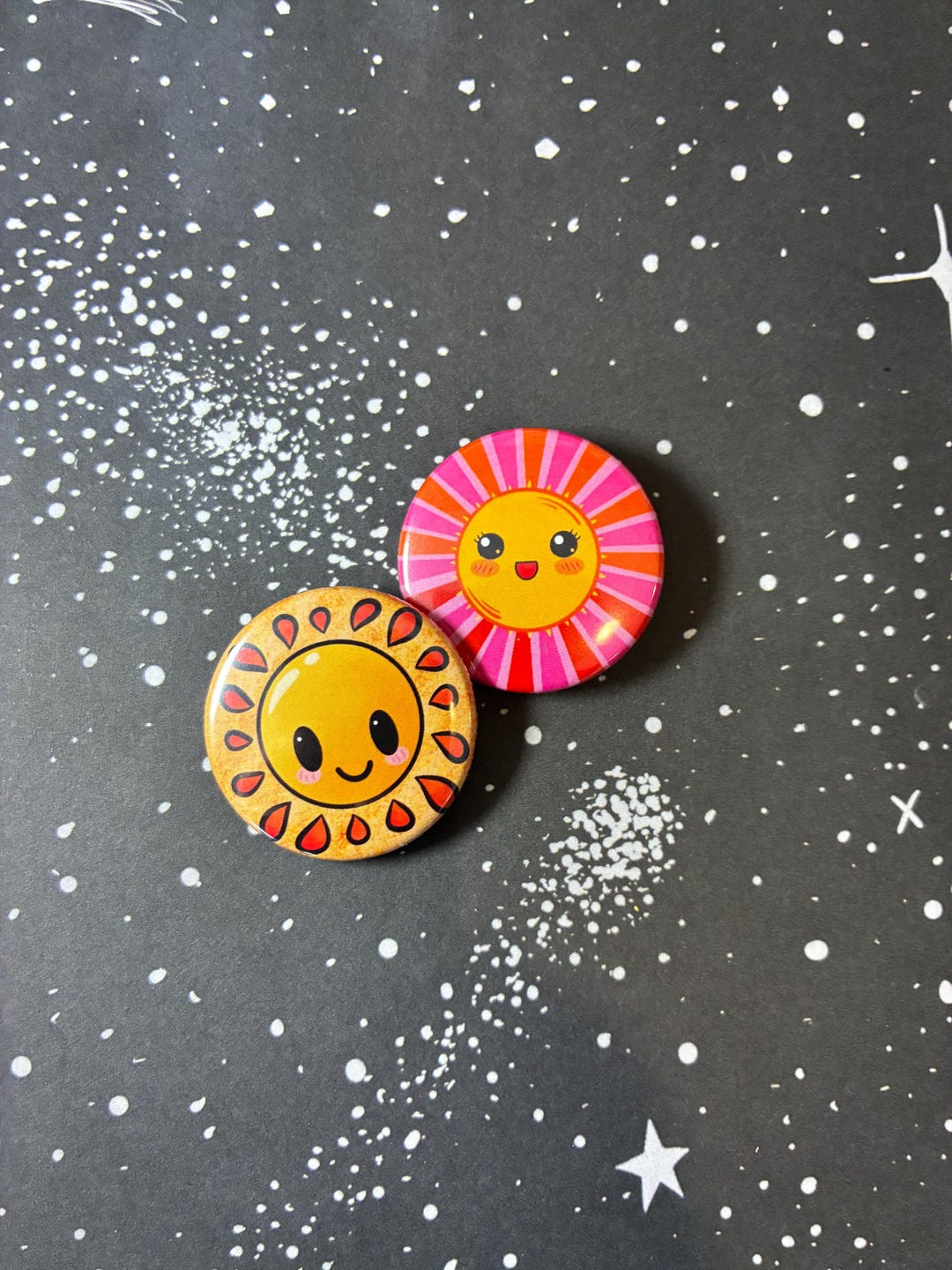 Happy Kawaii Sun Buttons - Etsy