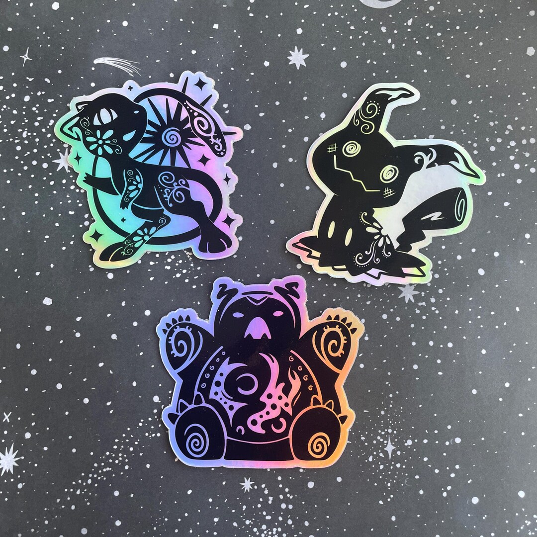 Tribal Poke Stickers Holographic Reflective Weatherproof Vinyl Anime ...