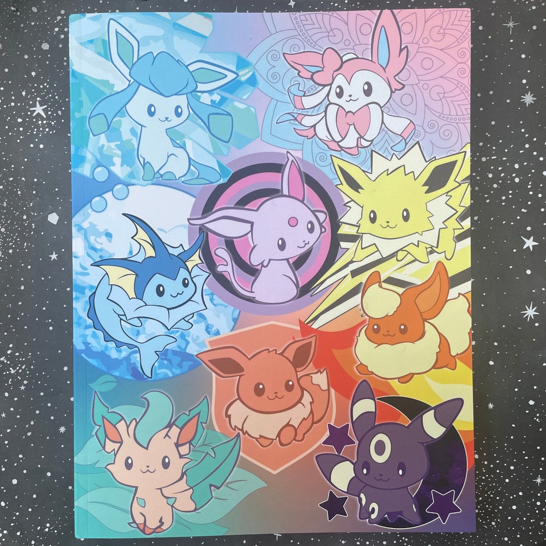 Eeveelutions Layflat Notebook 8.5 X 11 Poke Bullet Journal, Sketch Book ...