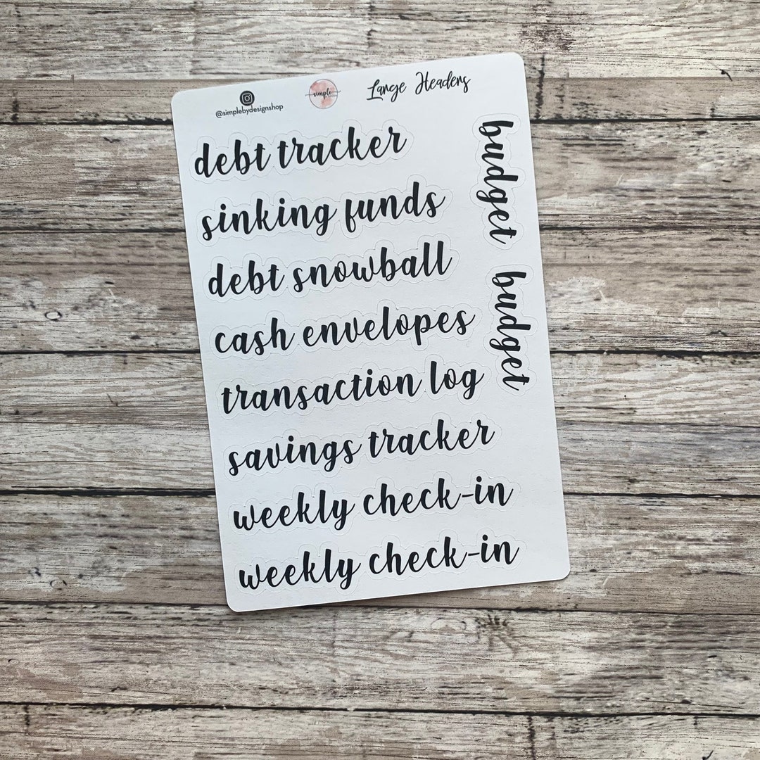 Neutral Budget Headers Budget Stickers Planner Stickers - Etsy