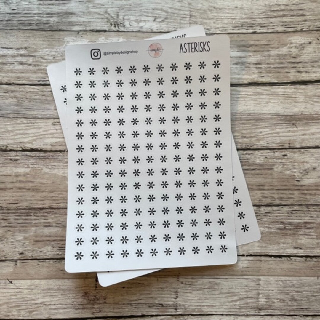 ASTERISK STICKERS Functional Stickers Asterisk Marker - Etsy