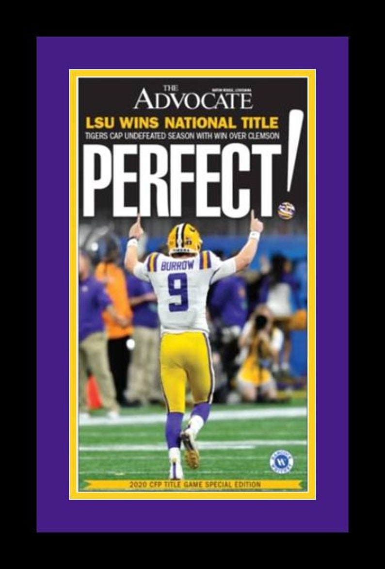 Lsu Tigers Joe Burrow 2020 Ncaa Football Champions The Etsy