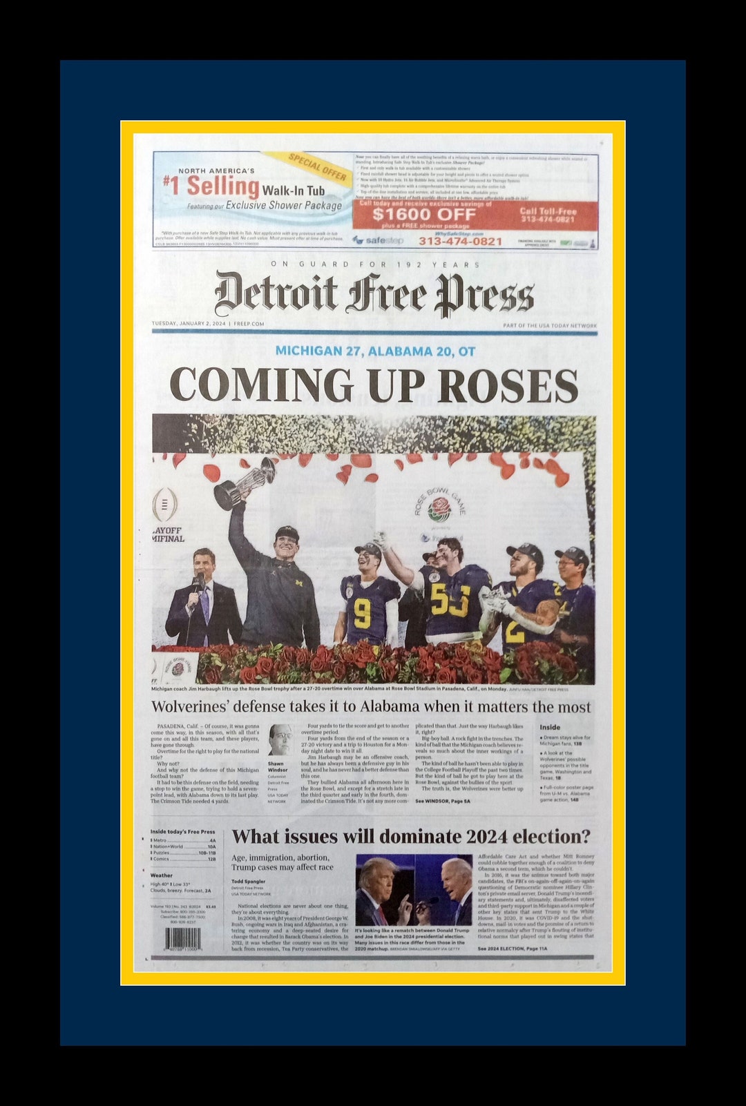 Michigan Wolverines - 2024 BCS Rose Bowl Title - Detroit Free Press ...