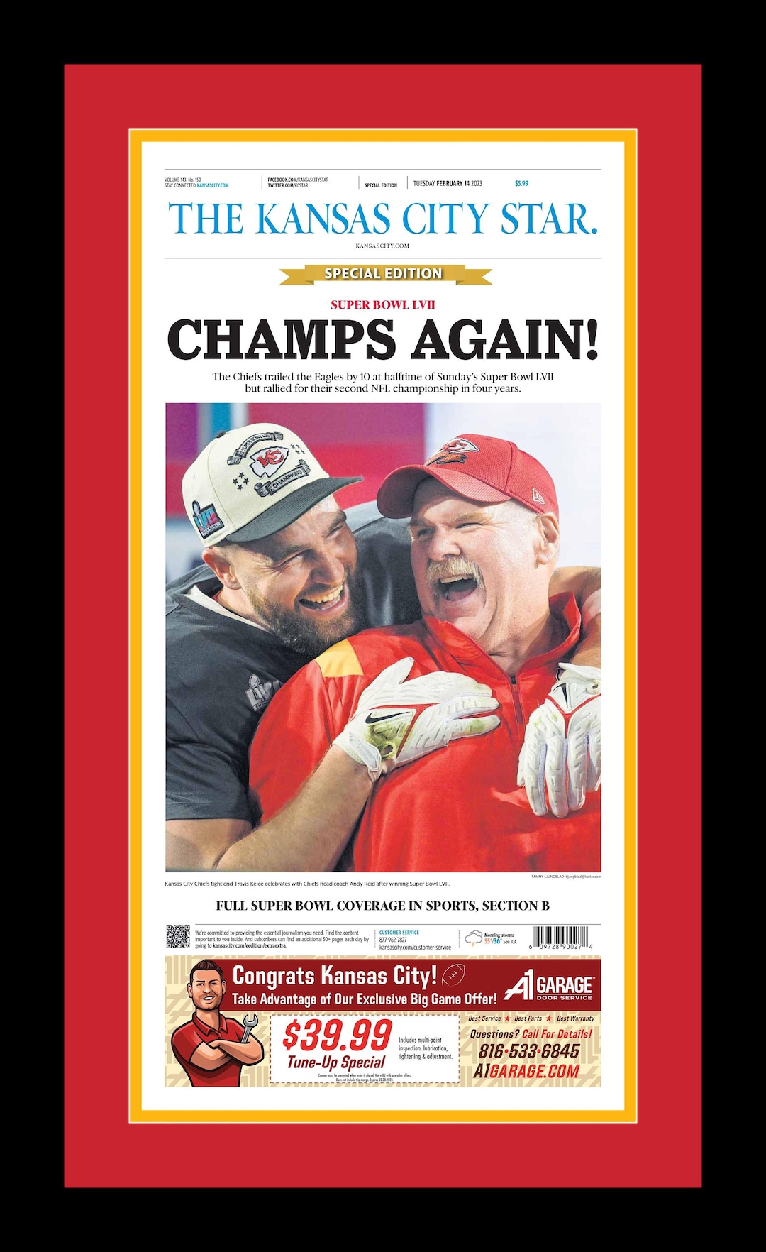 Kansas City Chiefs - 2023 Super Bowl Title - K.C. Star Newspaper ...