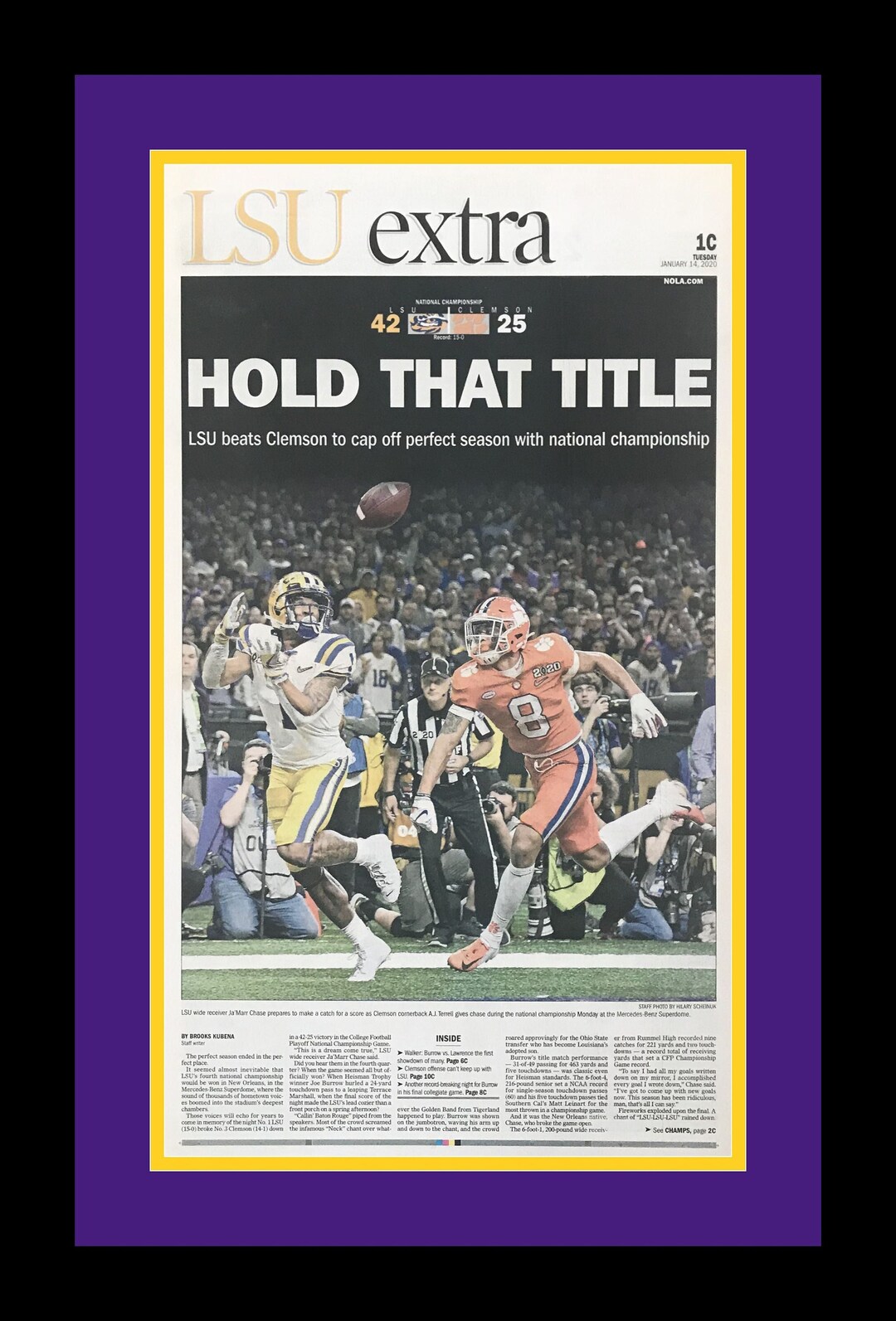 LSU Tigers / Ja'maar Chase - 2020 NCAA Football Champions - the Times ...
