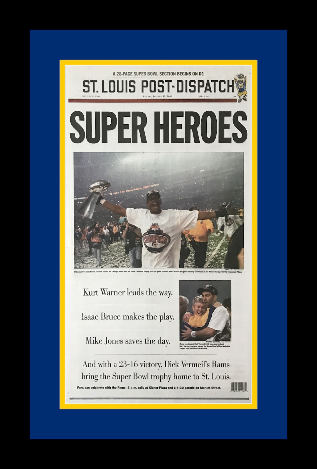 St. Louis Rams - 2000 Super Bowl Champions - St. Louis Post Dispatch ...