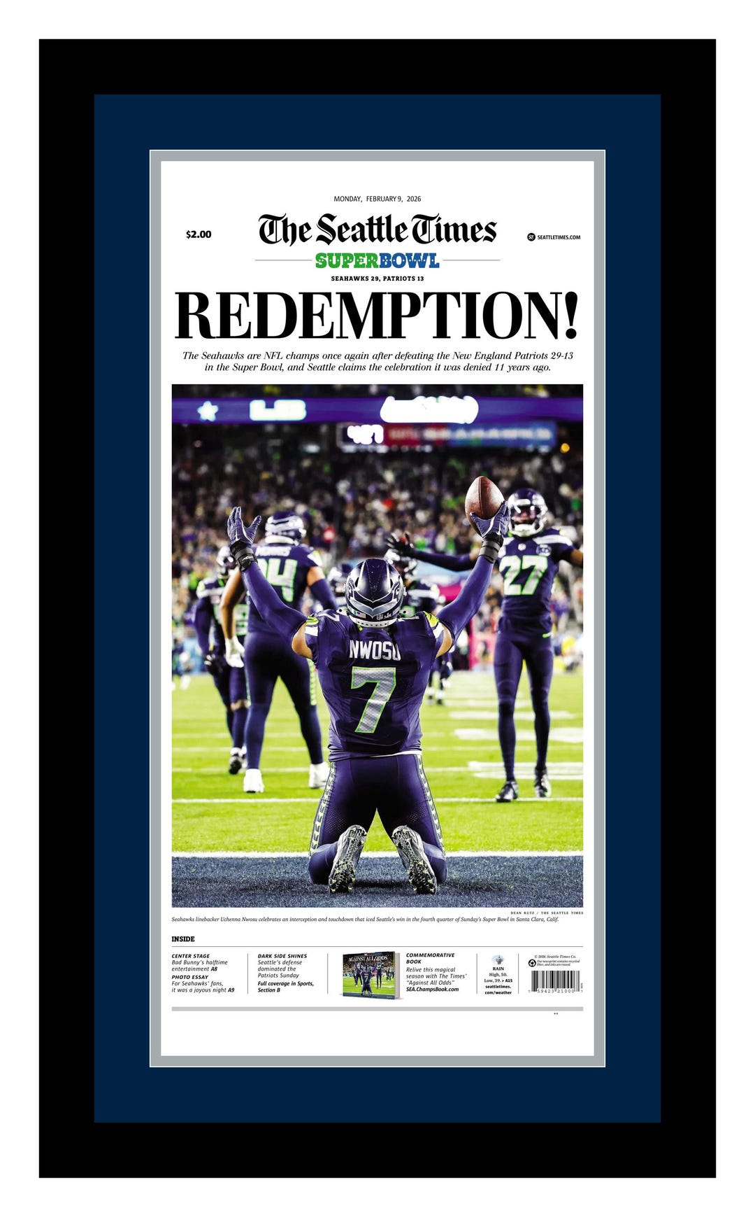 Seattle Seahawks - 2026 NFL Super Bowl Champions - Seattle Times ...