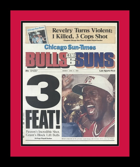 Chicago Bulls / Michael Jordan 1993 NBA Title Chicago Sun - Etsy