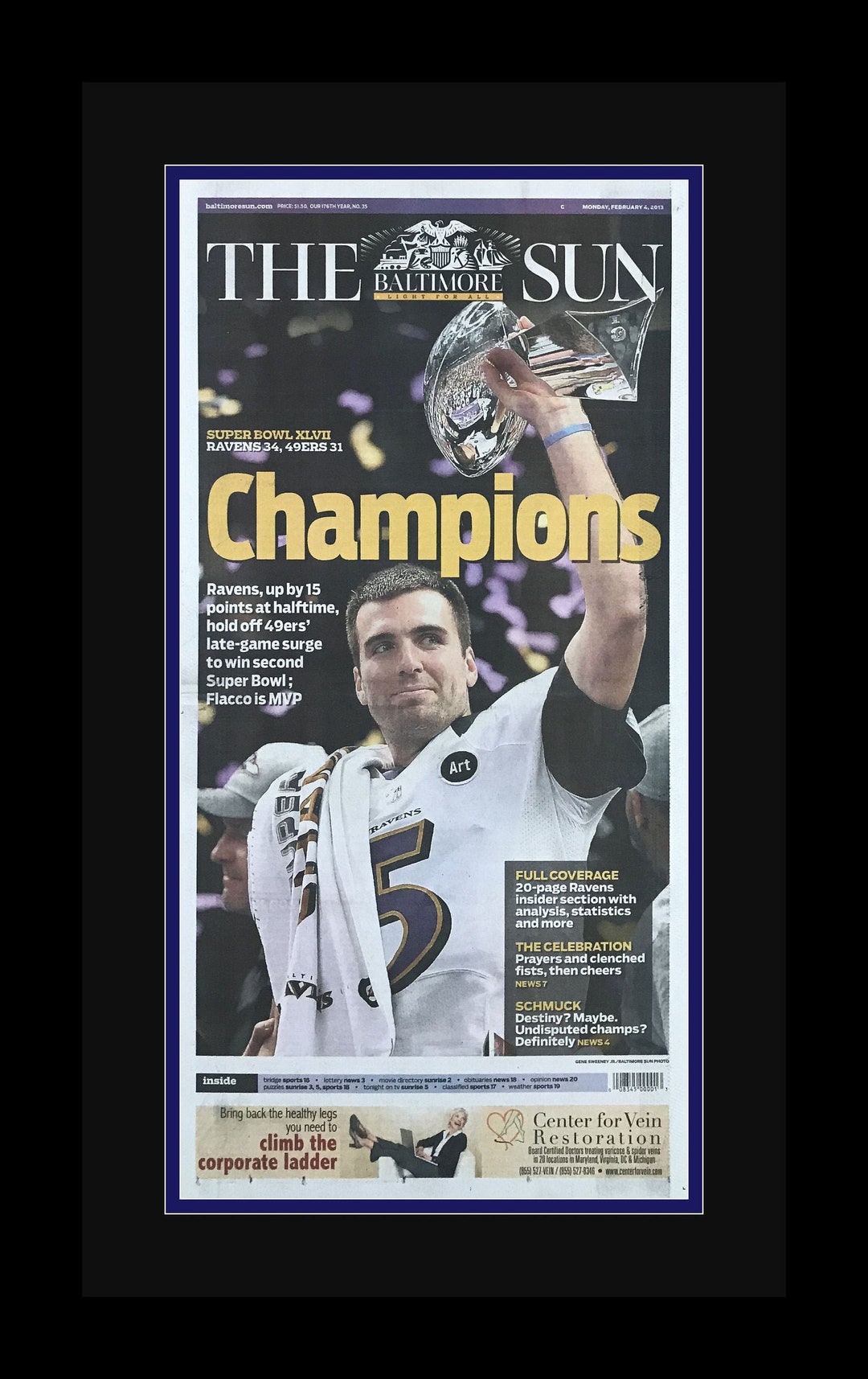 Baltimore Ravens - 2013 NFL Super Bowl Title - Baltimore Sun Newspaper ...