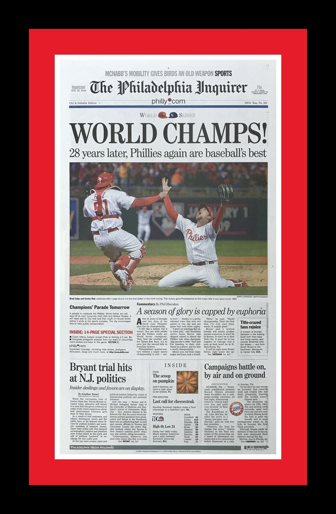 Philadelphia Phillies - 2008 World Series Title - Philadelphia Inquirer ...