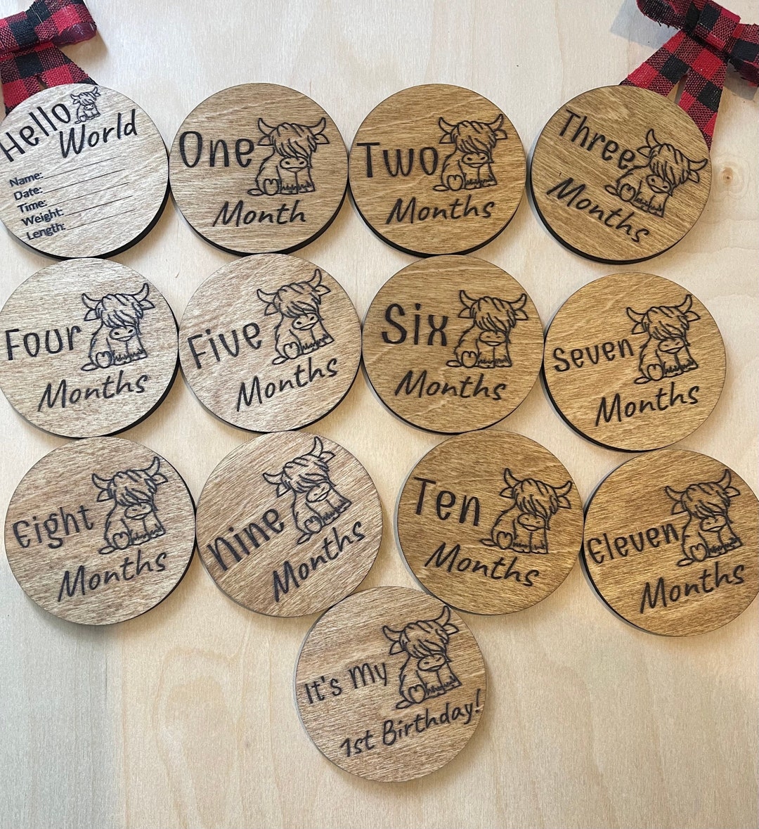 Baby Milestones, Monthly Baby Updates, Baby Milestones by Month Wood ...