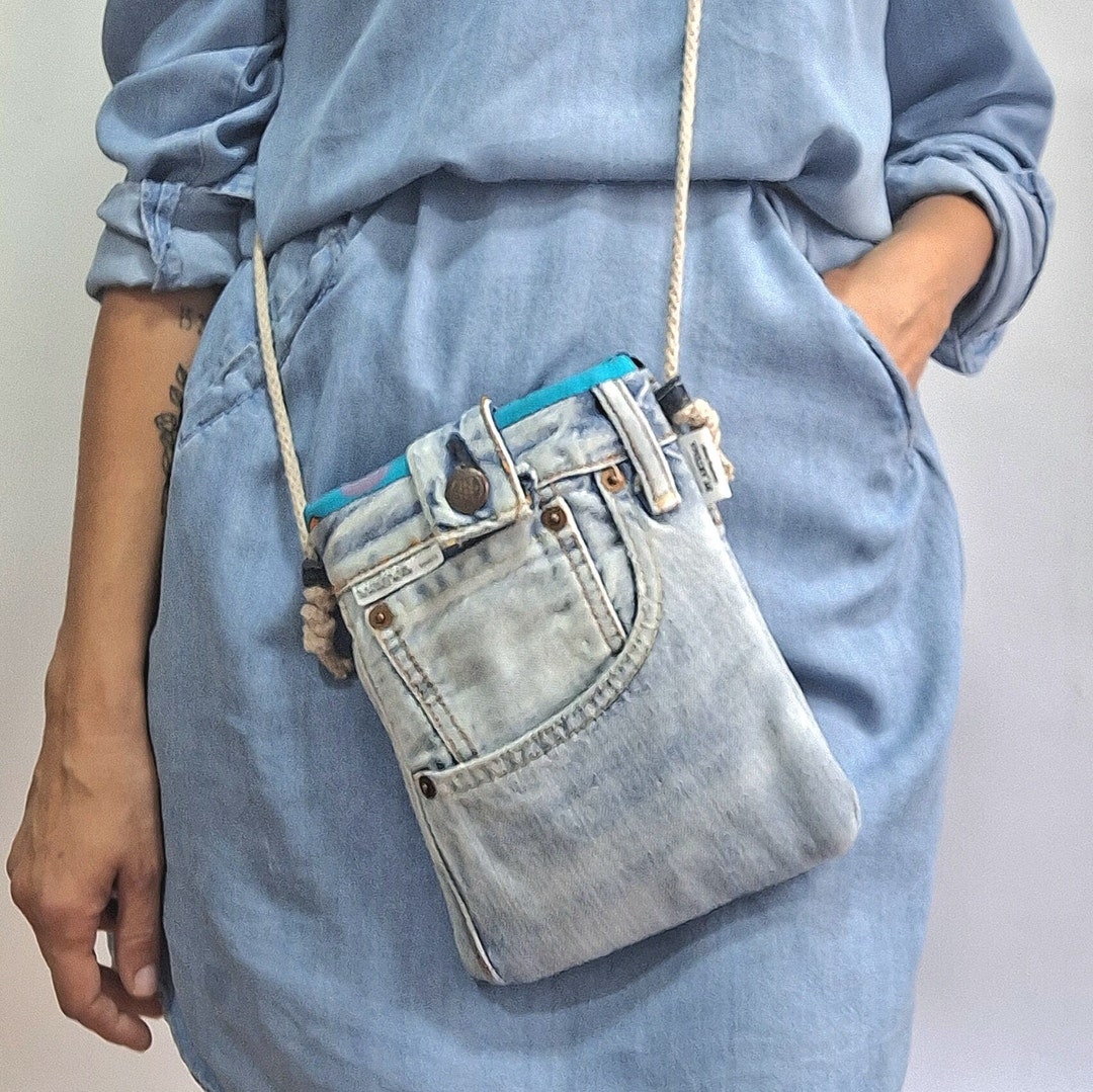 Women's Denim Bag , Recycled Denim Bag , Small Bag , Small Bag, Small ...