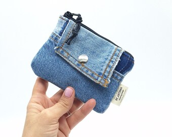 Denim Wallet , Jeans Coin Purse , Jeans Pouch , Upcycled Wallet , Mini ...