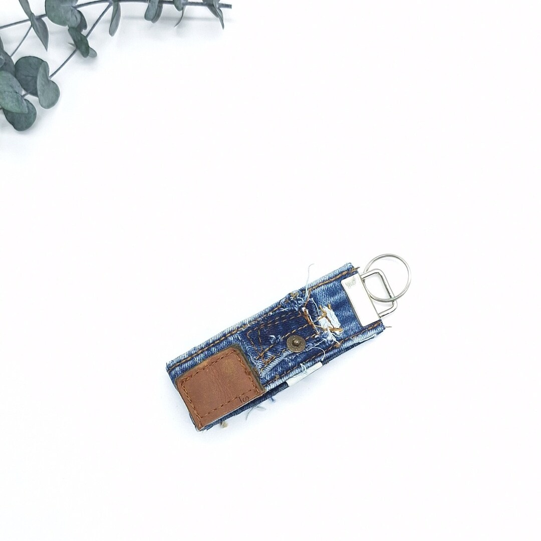 Key Chain for Men , Recycled Key Ring , Unisex Denim Key Chain , Jeans ...