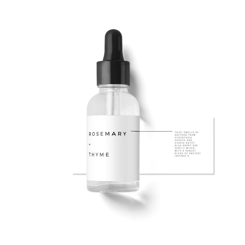Rosemary Template, OIL Label Template, Customized Elegant Oil Dropper ...