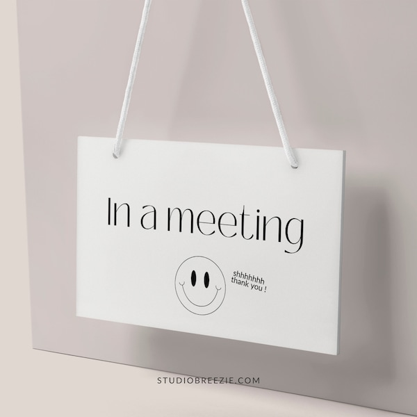 In Meeting Door Sign Printable - Etsy