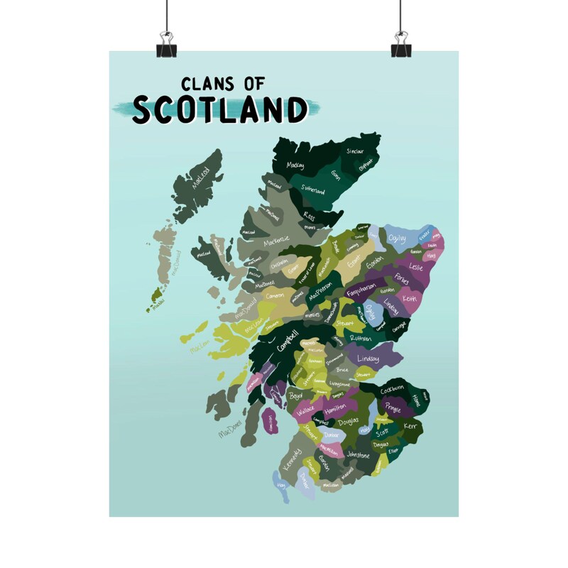 Scotland Clan Map - Etsy