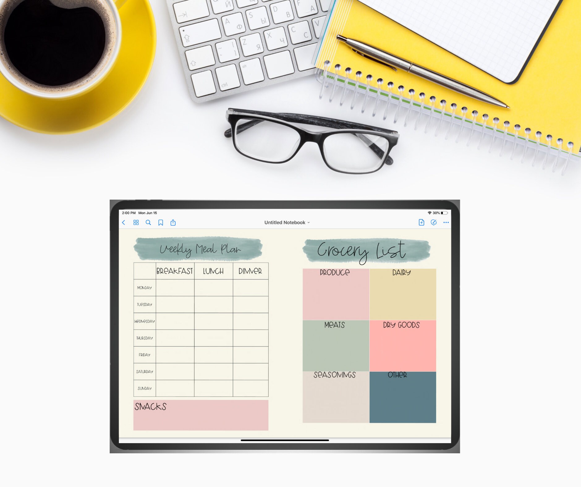 DIGITAL INSERT - Meal Plan Template - Etsy