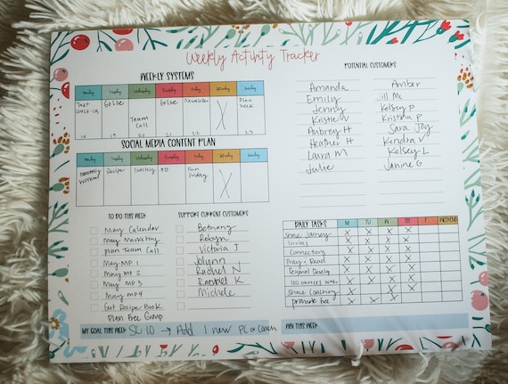 Small Business Weekly Activity Tracker Notepad - Etsy