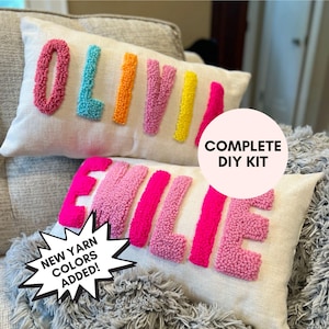 Personalized Name Punch Needle Pillow Kit, Custom DIY Punch Needle ...