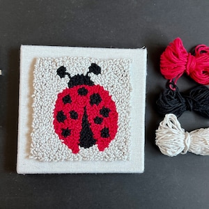 Ladybug Punch Needle Embroidery Mini Kit | BEGINNER DIY Craft for Kids ...