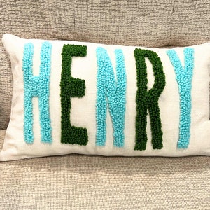 Personalized Name Punch Needle Pillow Kit, Custom DIY Punch Needle ...