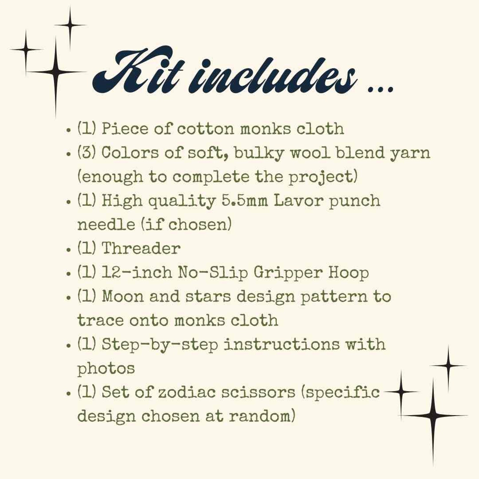 Beginner Punch Needle Embroidery DIY Kit | Celestial Moon and Stars ...
