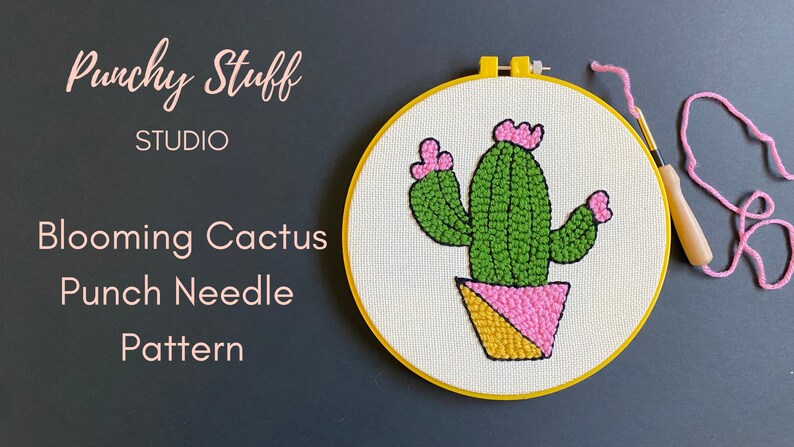 Cactus Punch Needle Embroidery Pattern Printable Template - Etsy