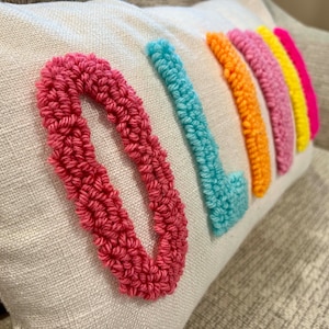 Personalized Name Punch Needle Pillow Kit, Custom DIY Punch Needle ...