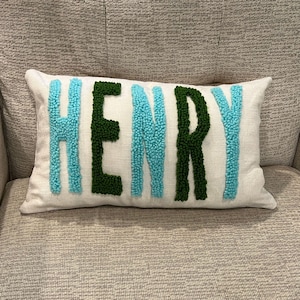 Personalized Name Punch Needle Pillow Kit, Custom DIY Punch Needle ...