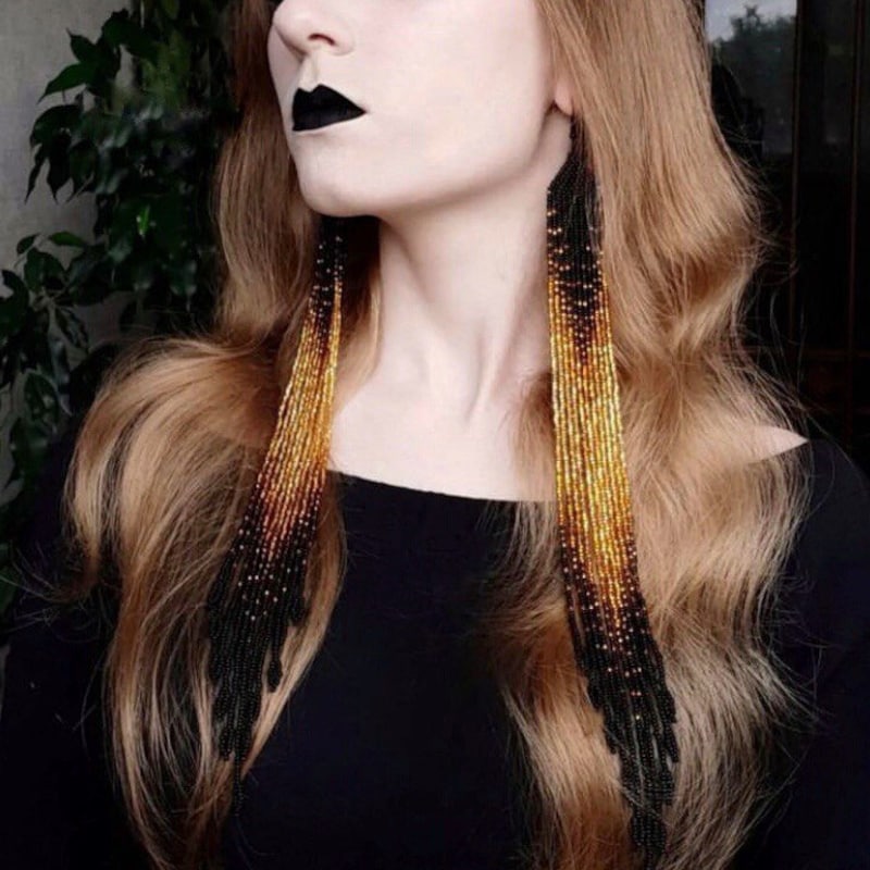 Super Long Earrings - Etsy