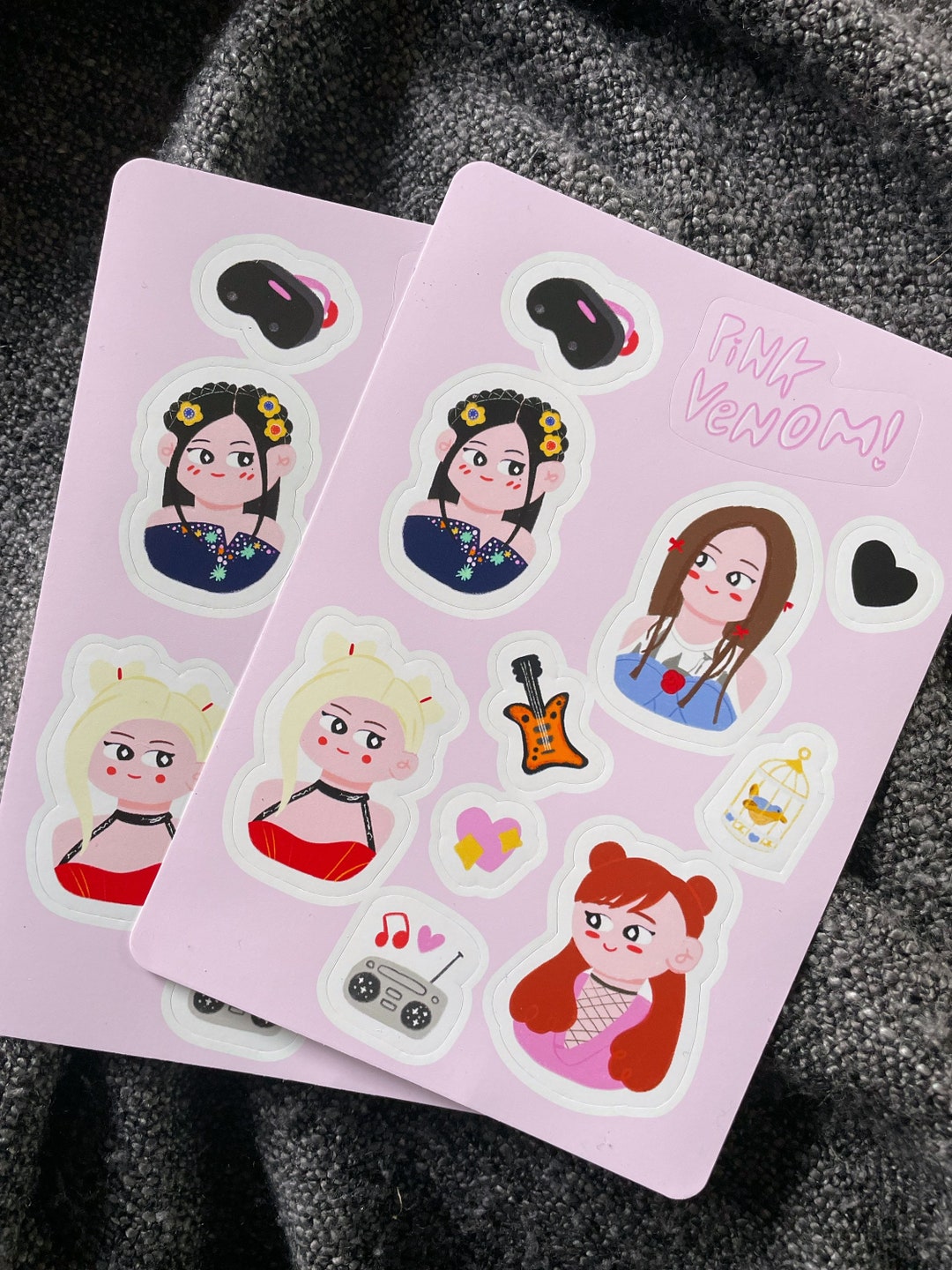 Pink Venom Sticker Sheet Blackpink Inspired Seoul Tangerines Collection