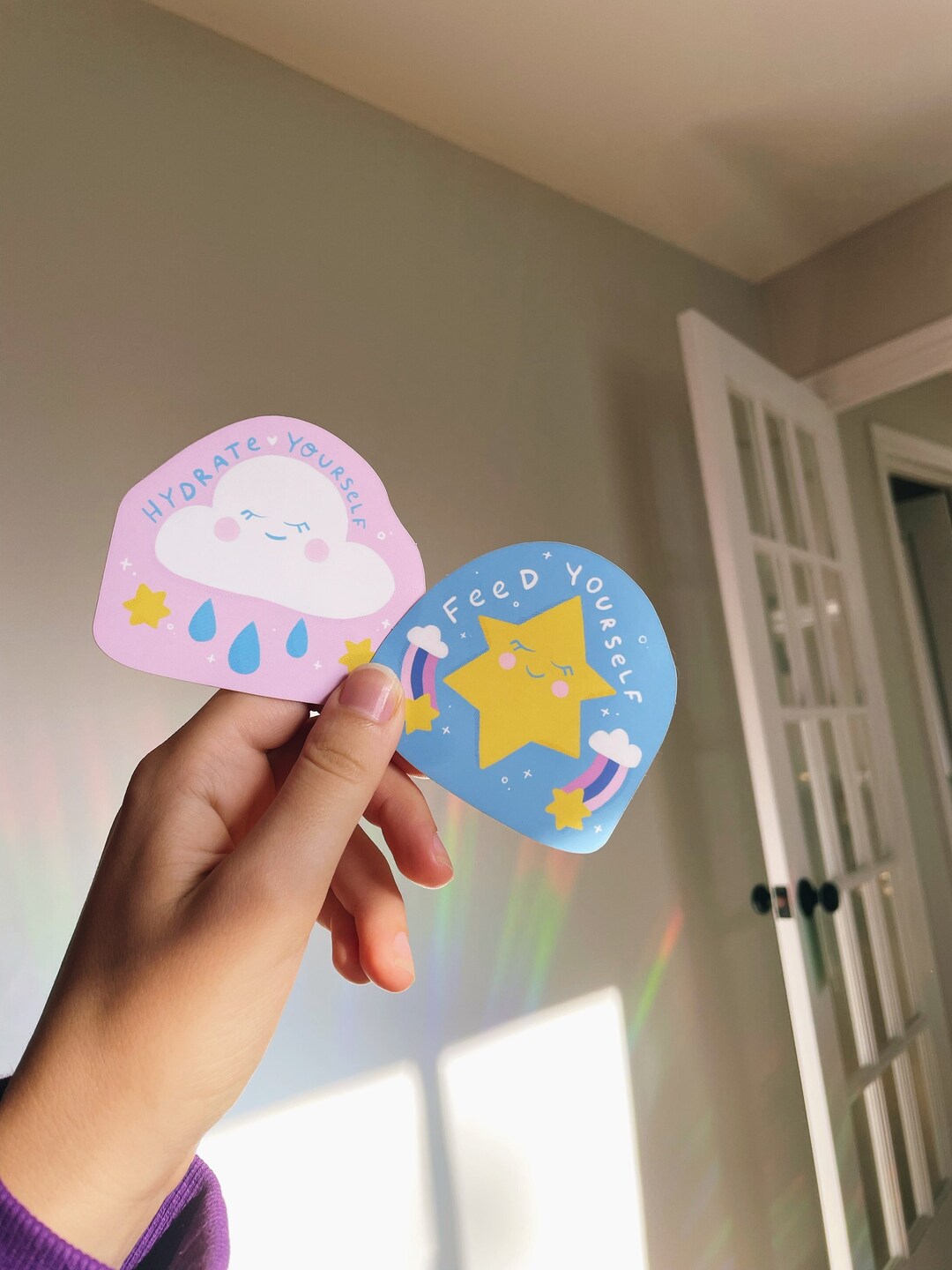 Hydrate & Feed Yourself - Stickers - Kind Reminders - Etsy