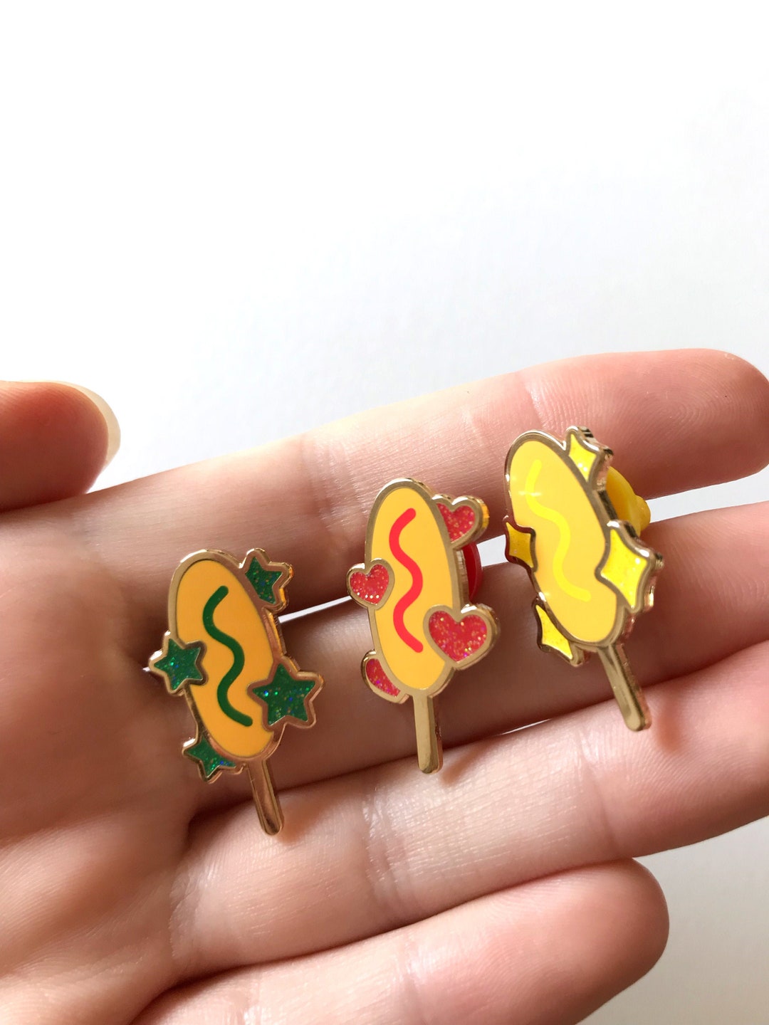 Cute Corn Dog Enamel Pin - Etsy