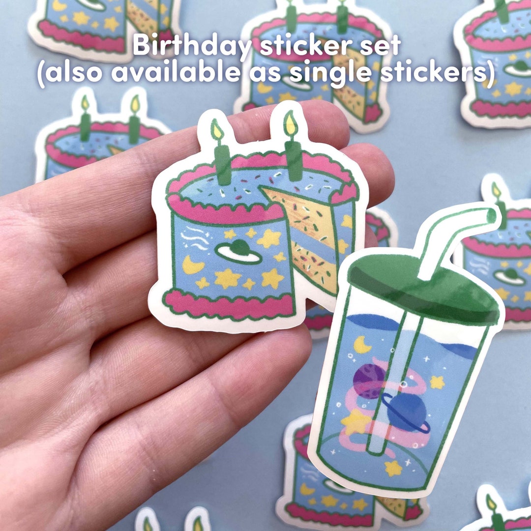 Space Birthday Sticker Set / Single Stickers Patreon Designs - Etsy