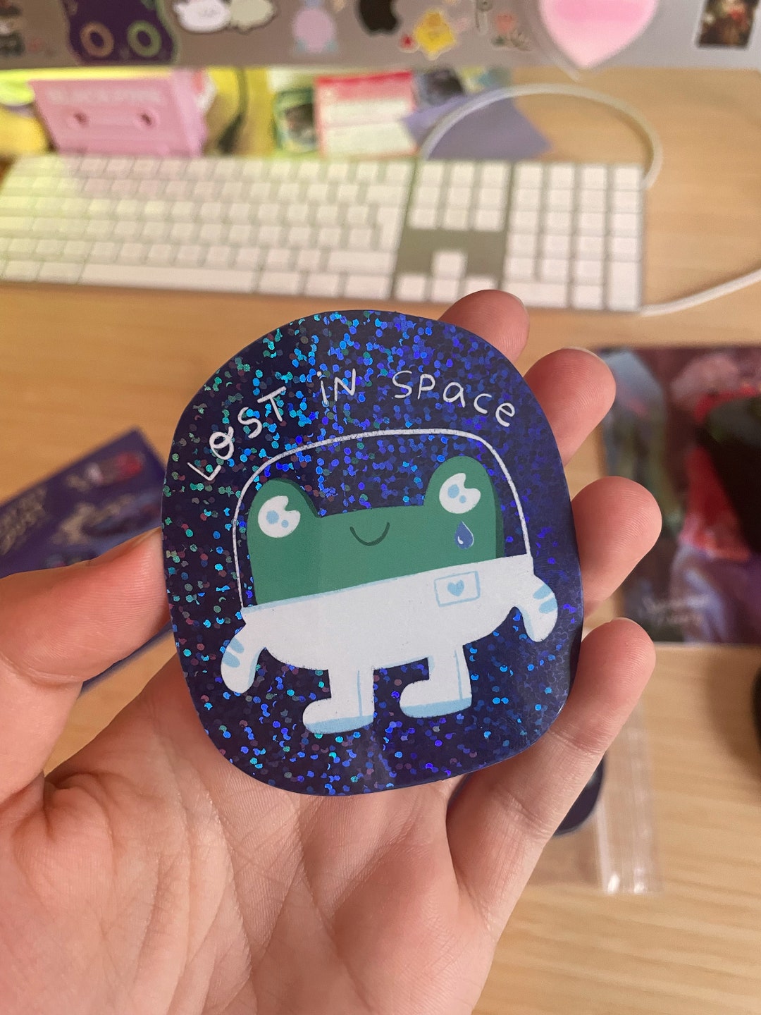 Lost in Space Froggie - Glitter Sticker - Etsy
