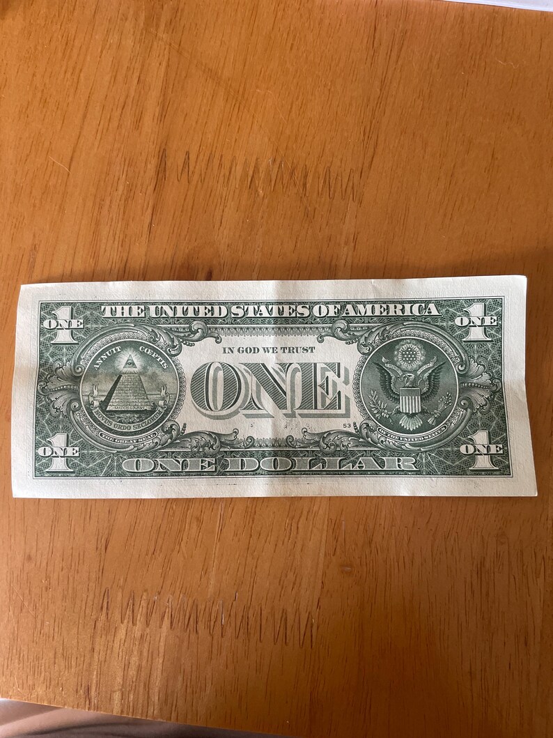 One Dollar Bill. Fancy Serial - Etsy