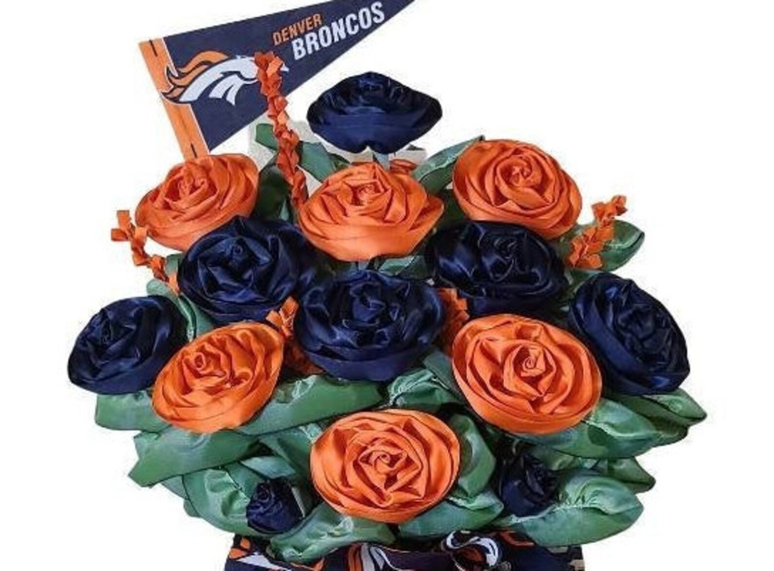 Denver Broncos Satin Rose Bouquet Handmade Artificial - Etsy