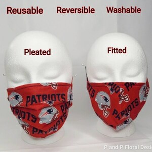 Patriots Face Mask, Built-in Filter, Nose Wire, Reversible Cotton - Etsy