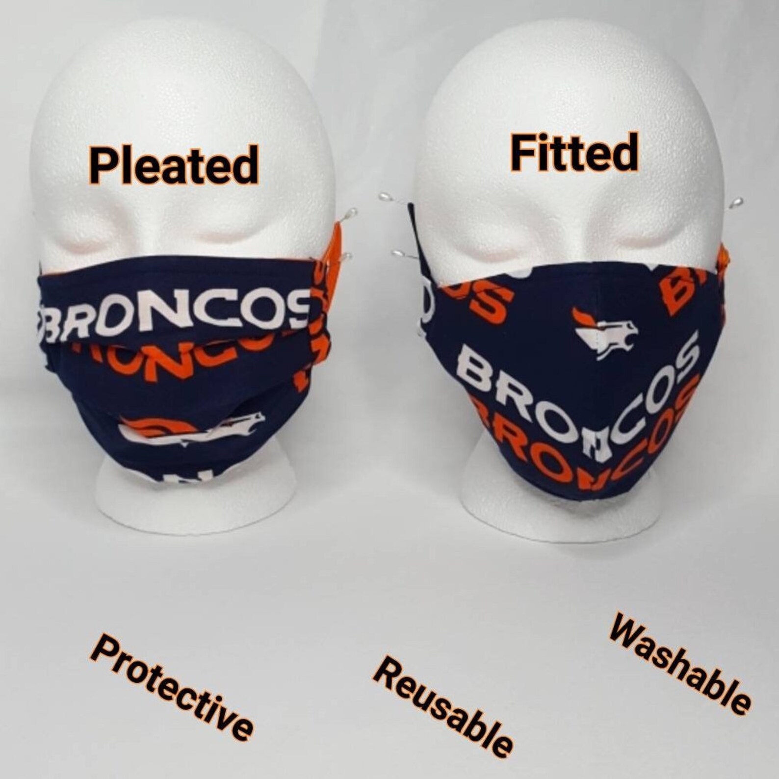Denver Bronco Face Mask Bronco Face Mask Bronco Cotton Face - Etsy