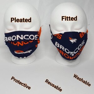 Denver Bronco Face Mask, Bronco Face Mask, Bronco Cotton Face Mask ...