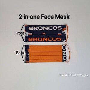 Denver Bronco Face Mask Bronco Face Mask Bronco Cotton Face | Etsy