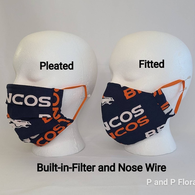 Denver Bronco Face Mask Bronco Face Mask Bronco Cotton Face - Etsy