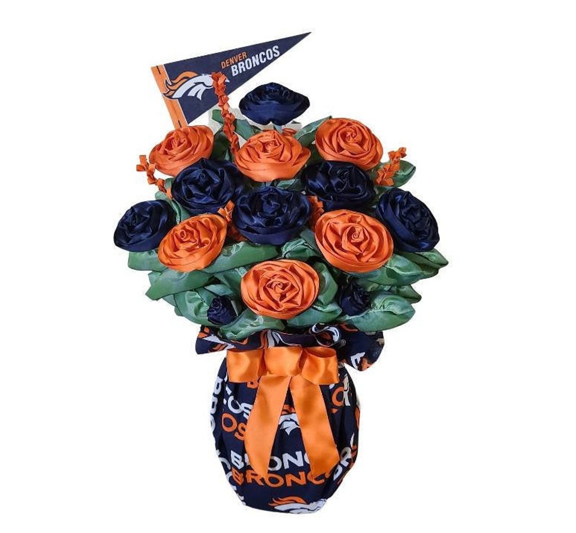 Denver Broncos Satin Rose Bouquet Handmade Artificial - Etsy