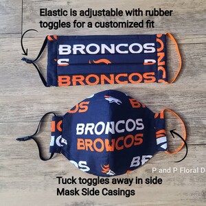 Denver Bronco Face Mask, Bronco Face Mask, Bronco Cotton Face Mask ...