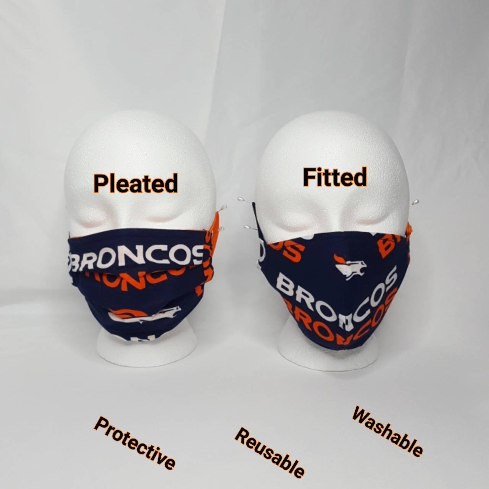 Denver Bronco Face Mask Bronco Face Mask Bronco Cotton Face | Etsy