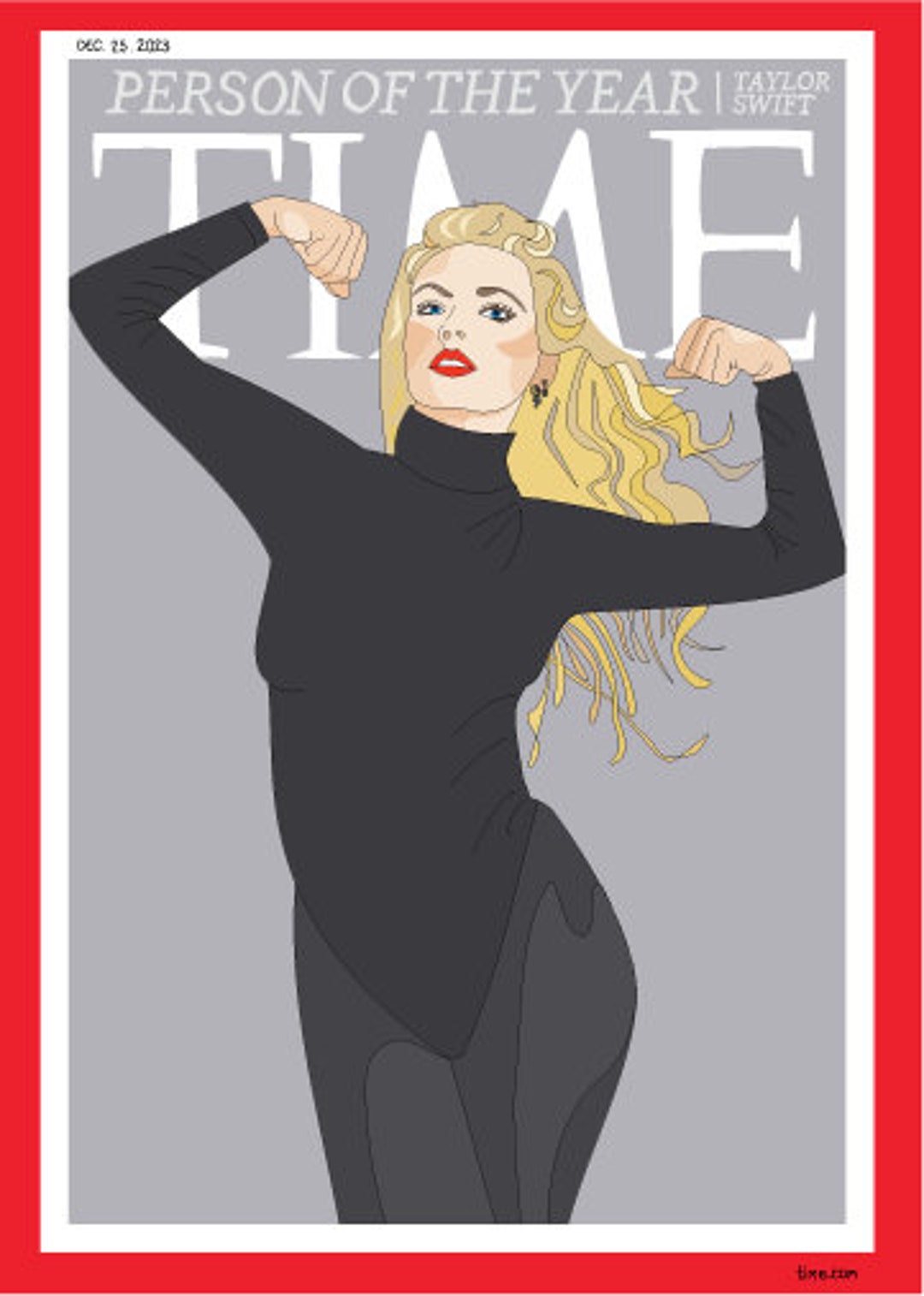 Taylor Swift Time Magazine Greeting Card A7 Hand Drawn & Printed ...