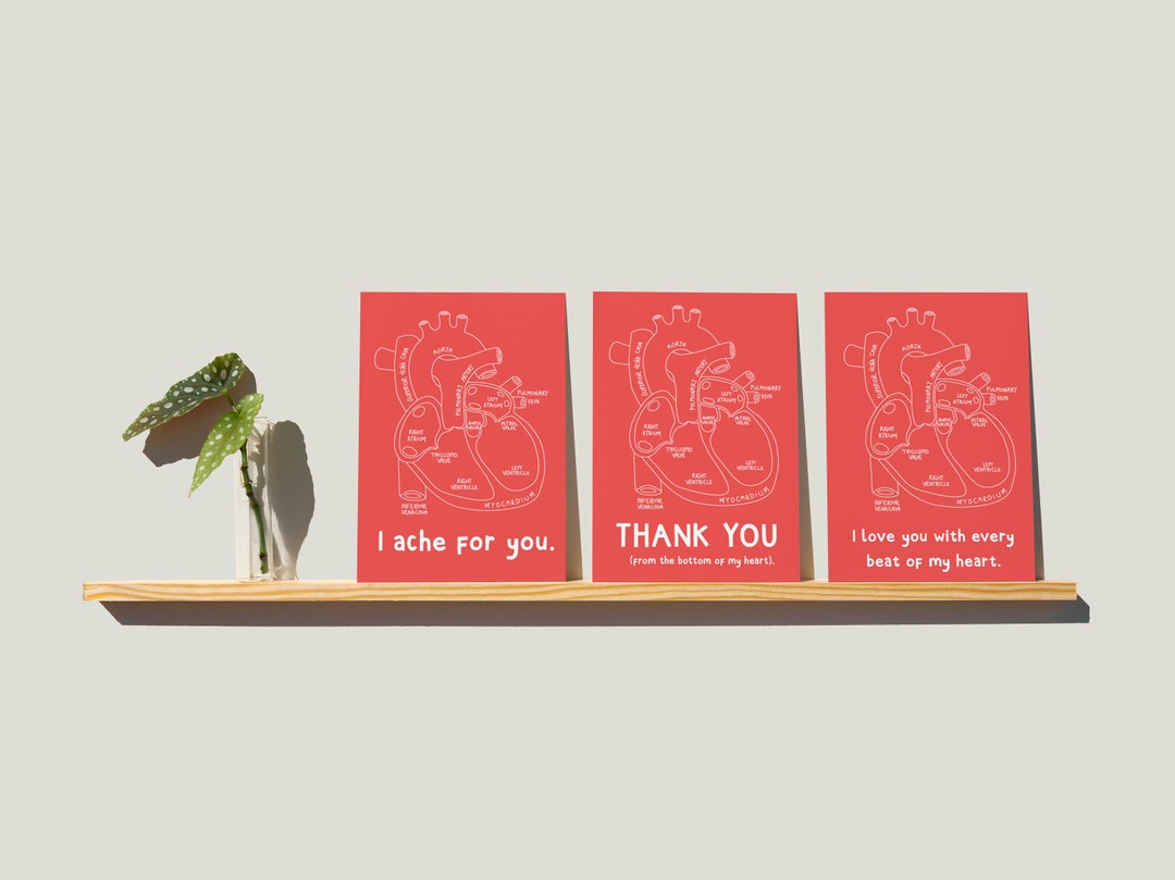 Anatomy Greeting Cards Heart Cardiac A7 Birthday - Etsy