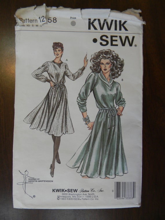 Vintage 1983 uncut sewing pattern. Misses' dress. Kwik | Etsy